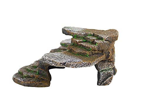 PENN-PLAX Reptology Shale Scape Step Ledge & Cave Hideout – Decorative Resin for Aquariums & Terrariums – Great for Reptiles, Amphibians, and Fish – Medium