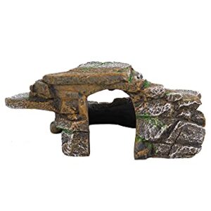 PENN-PLAX Reptology Shale Scape Step Ledge & Cave Hideout – Decorative Resin for Aquariums & Terrariums – Great for Reptiles, Amphibians, and Fish – Medium