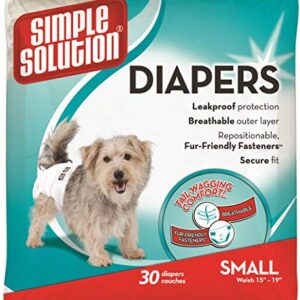 Simple Solution Disposable Dog Diapers for Female Dogs | Super Absorbent Leak-Proof Fit | Small | 30 Count