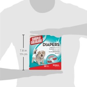 Simple Solution Disposable Dog Diapers for Female Dogs | Super Absorbent Leak-Proof Fit | Small | 30 Count