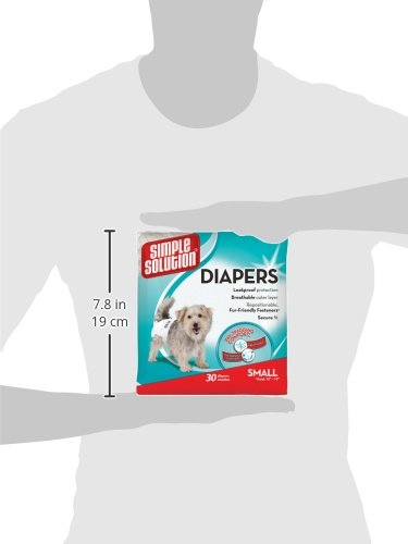 Simple Solution Disposable Dog Diapers for Female Dogs | Super Absorbent Leak-Proof Fit | Small | 30 Count