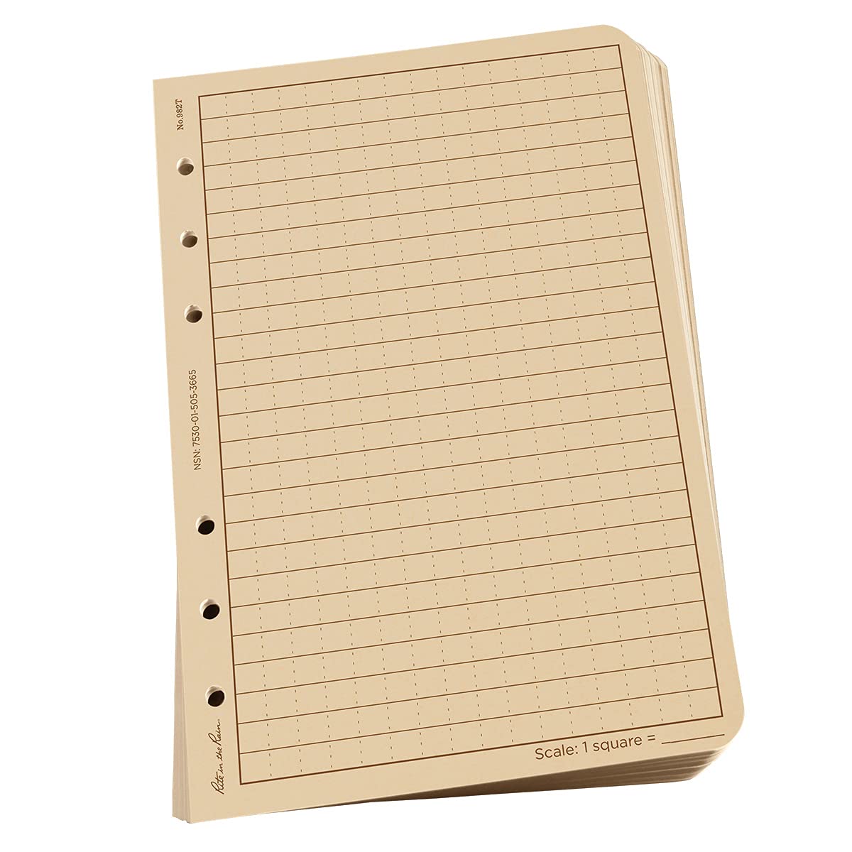 Rite In The Rain All-Weather Loose Leaf Paper, 4 5/8" x 7", 32# Tan, Universal Pattern, 100 Sheet Pack (No. 982T), 7 x 4.625 x 0.625 - Beige