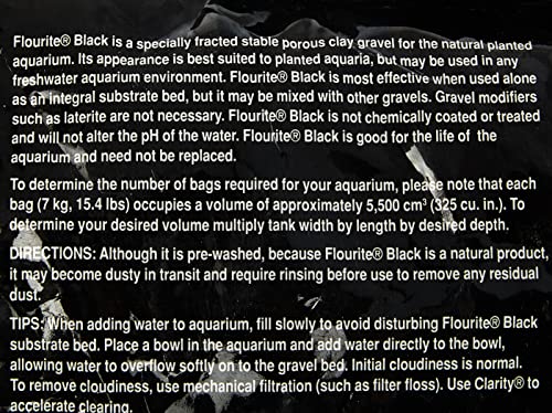 Seachem Flourite Black Clay Gravel - Stable Porous Natural Planted Aquarium Substrate 15.4 lbs