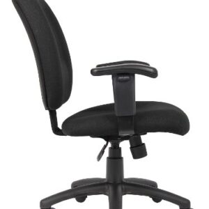 Boss Office Products Fabric Task Chair with Adjustable Arms in Black