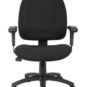 Boss Office Products Fabric Task Chair with Adjustable Arms in Black