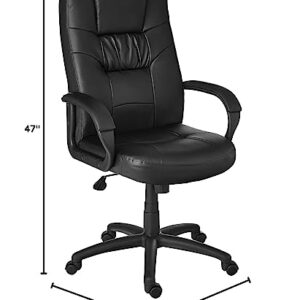 Boss Office Products Executive High Back LeatherPlus Chair in Black