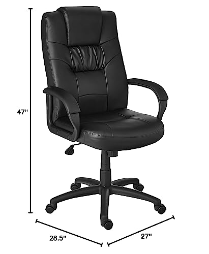 Boss Office Products Executive High Back LeatherPlus Chair in Black