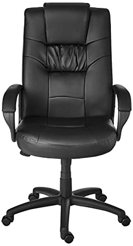 Boss Office Products Executive High Back LeatherPlus Chair in Black