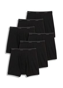 jockey men's underwear classic 5" boxer brief - 6 pack, black, xl