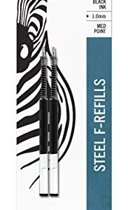 Zebra Pen F-Series Ballpoint Stainless Steel Pen Refill, Medium Point, 1.0mm Various Color