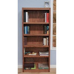 Concepts In Wood Midas Five Shelf Bookcase 72" H Dry Oak Finish