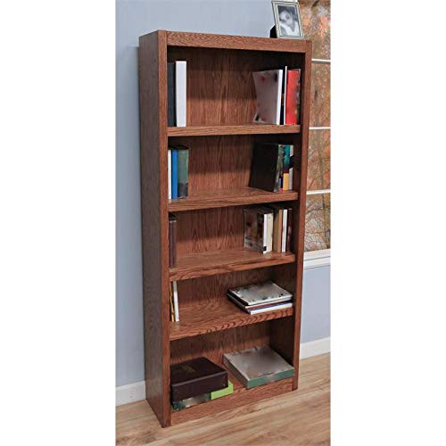 Concepts In Wood Midas Five Shelf Bookcase 72" H Dry Oak Finish