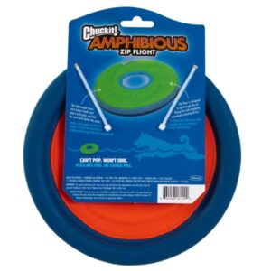 ChuckIt! Zipflight Flyer Dog Frisbee & Dog Toy that Floats; Gentle On Dog's Teeth and Gums; Medium