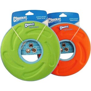 ChuckIt! Zipflight Flyer Dog Frisbee & Dog Toy that Floats; Gentle On Dog's Teeth and Gums; Medium