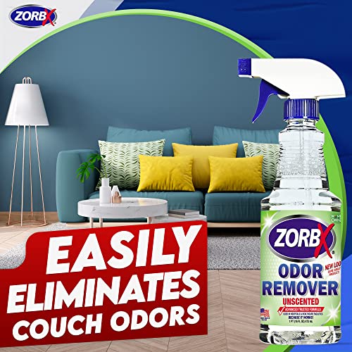 ZORBX Unscented Odor Eliminator for Strong Odor - Used in Hospitals & Healthcare Facilities | Advanced Trusted Formula, Fast-Acting Odor Remover Spray for Dog, Cat, House & Carpet (16 Oz.)