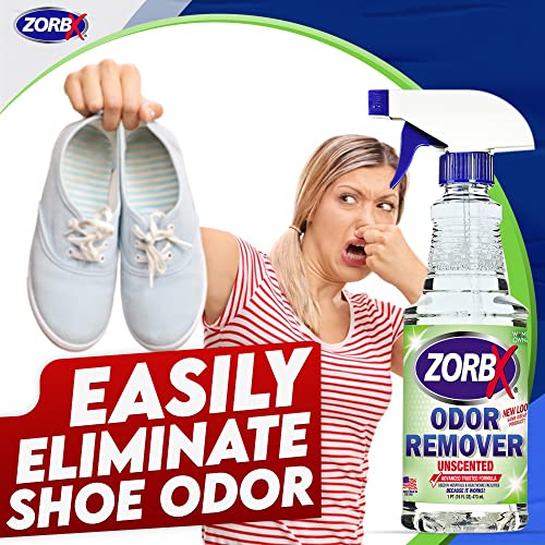 ZORBX Unscented Odor Eliminator for Strong Odor - Used in Hospitals & Healthcare Facilities | Advanced Trusted Formula, Fast-Acting Odor Remover Spray for Dog, Cat, House & Carpet (16 Oz.)