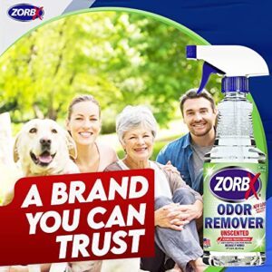 ZORBX Unscented Odor Eliminator for Strong Odor - Used in Hospitals & Healthcare Facilities | Advanced Trusted Formula, Fast-Acting Odor Remover Spray for Dog, Cat, House & Carpet (16 Oz.)