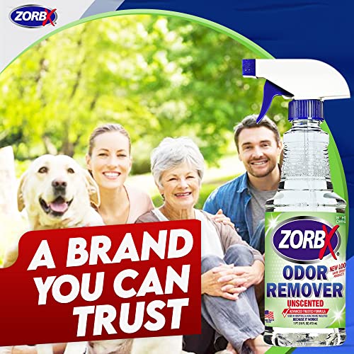 ZORBX Unscented Odor Eliminator for Strong Odor - Used in Hospitals & Healthcare Facilities | Advanced Trusted Formula, Fast-Acting Odor Remover Spray for Dog, Cat, House & Carpet (16 Oz.)