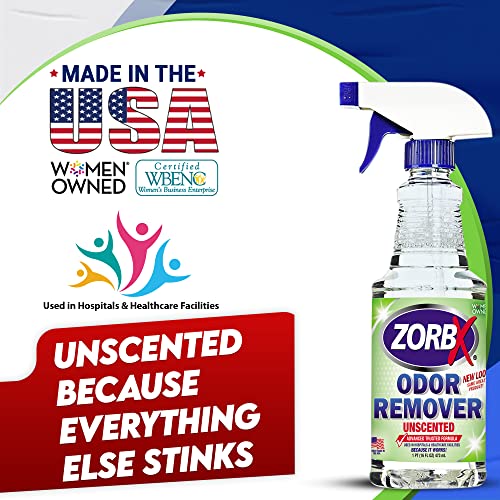 ZORBX Unscented Odor Eliminator for Strong Odor - Used in Hospitals & Healthcare Facilities | Advanced Trusted Formula, Fast-Acting Odor Remover Spray for Dog, Cat, House & Carpet (16 Oz.)