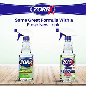 ZORBX Unscented Odor Eliminator for Strong Odor - Used in Hospitals & Healthcare Facilities | Advanced Trusted Formula, Fast-Acting Odor Remover Spray for Dog, Cat, House & Carpet (16 Oz.)