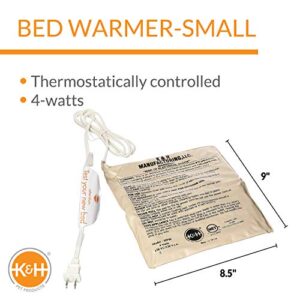 K&H Pet Products Heated Pet Bed Warmer Waterproof Pet Heating Pad Tan Small 8.5 X 9 Inches