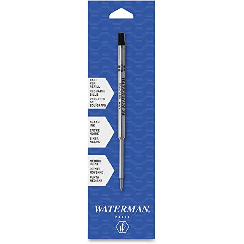 Waterman Ballpoint Pen Refill, Medium Point, Black Ink (834254)