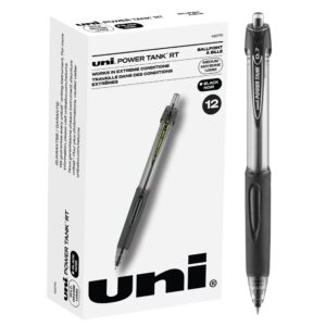 powertank rt black pens, 1.0mm bold pens 12 pack - similar to gel pens, pens ballpoint, pen retractable, bulk pens, bulk ink pens, office supplies, colored pens, pens fine point smooth writing pens,