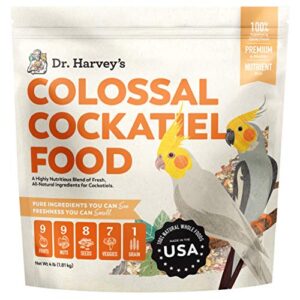 dr. harvey's colossal cockatiel blend, all natural daily food for cockatiels (4 pounds)