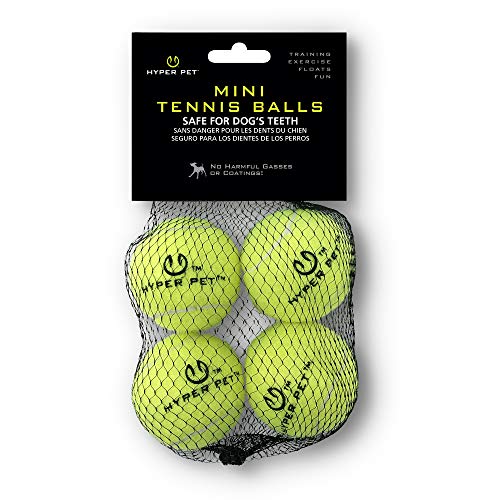 Hyper Pet MINI Tennis Balls for Dogs (Pet Safe Dog Ball Dog Tennis Balls for Exercise & Training) Dog Ball Interactive Dog Toys work with Hyper Pet K9 Kannon MINI Dog Ball Launcher - 4 Pack MINI Green