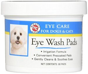 miracle care eye wash pads for dogs and cats made in usa, soft pet wipes for gently cleaning eyes, sterile cat and dog wipes formulated to remove eye debris, 90 count