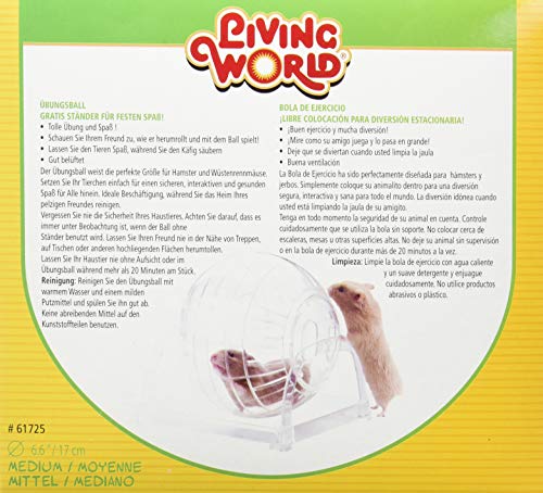 Living World Plastic Hamster Exercise Ball with Stand, 6-3/5-Inch