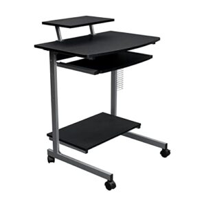 techni mobili compact computer cart with storage, graphite