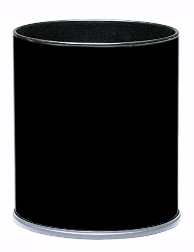 Witt Industries 66BK Executive Waste Basket Receptacle, Steel, 4 gal, Black