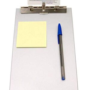 Saunders Silver Memo Size Aluminum Redi Rite Storage Clipboard with 1 Inch Storage Compartment and Self Locking Latch - Form Holder Perfect for Contractors, Truckers, and Office Use