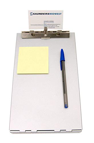 Saunders Silver Memo Size Aluminum Redi Rite Storage Clipboard with 1 Inch Storage Compartment and Self Locking Latch - Form Holder Perfect for Contractors, Truckers, and Office Use