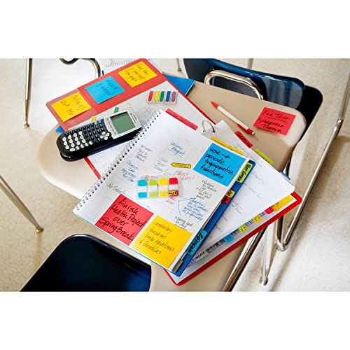 Post-it Super Sticky Notes, 3x3 in, 6 Pads, 2x the Sticking Power, Playful Primaries Collection, Primary Colors (Red, Yellow, Green, Blue, Purple), Recyclable(654-6SSAN)