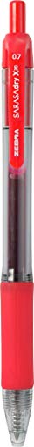 Zebra Pen Sarasa Dry X20 Retractable Gel Pen, Medium Point, 0.7mm, Red Ink, 12-Pack