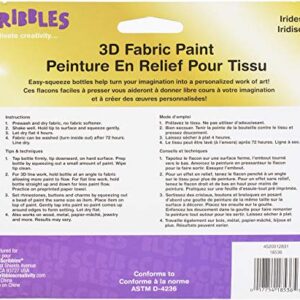 SCRIBBLES 18536 Dimensional Fabric Paint, Iridescent, 6-Pack, 1 oz