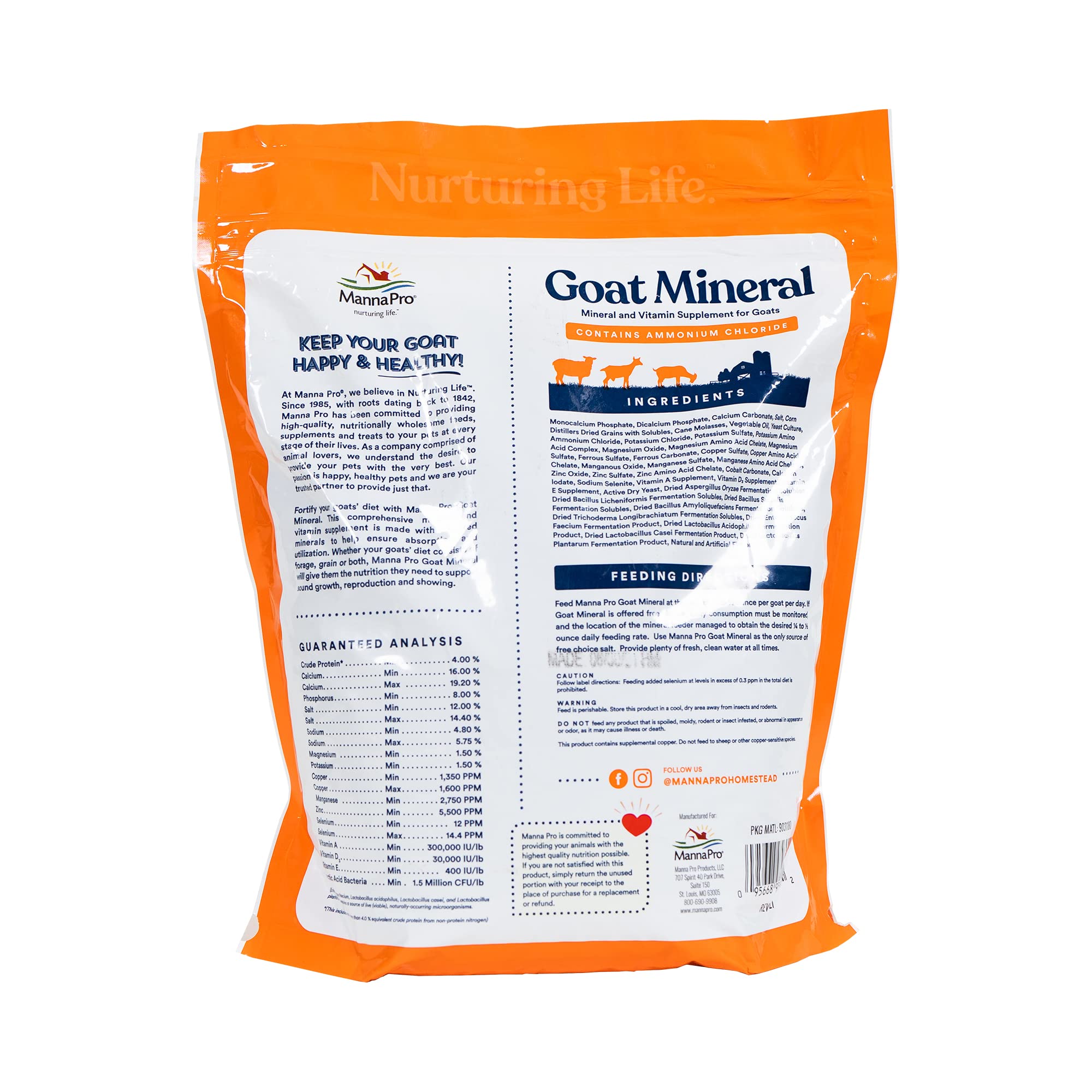 Manna Pro Goat Mineral | Made with Viatimins & Minerals to Support Growth | 8 Pounds