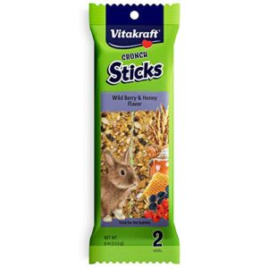 vitakraft crunch sticks rabbit treat - carrot and honey - rabbit chew sticks (wild berry & honey)