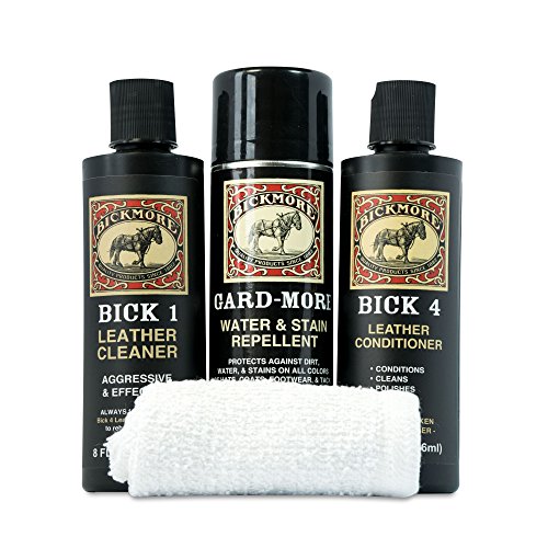 Bickmore Boot Care Kit - Bick 1 Bick 4 & Gard-More - Leather Lotion Cleaner Conditioner & Protector - for Cleaning Softening and Protecting Boots Shoes Handbags Purses Jackets and More