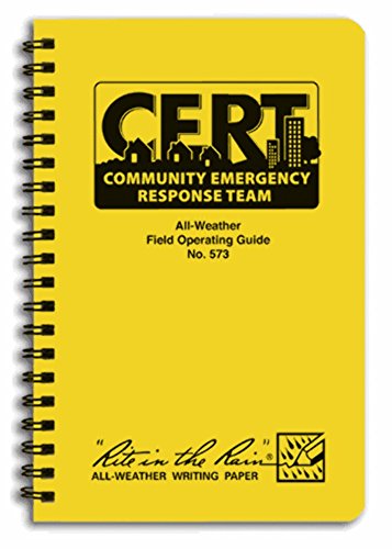 Rite in the Rain Weatherproof Side-Spiral Notebook, 4 5/8" x 7", Yellow Cover, CERT Field Operator's Guide Fog (No. 573)