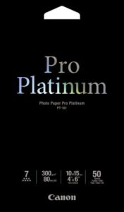 canon photo paper pro platinum, 4 x 6 inches, 50 sheets (2768b014) , white