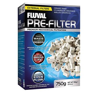 fluval pre-filter media, mechanical filter media for aquariums, ceramic rings, 26.45 oz., a1470