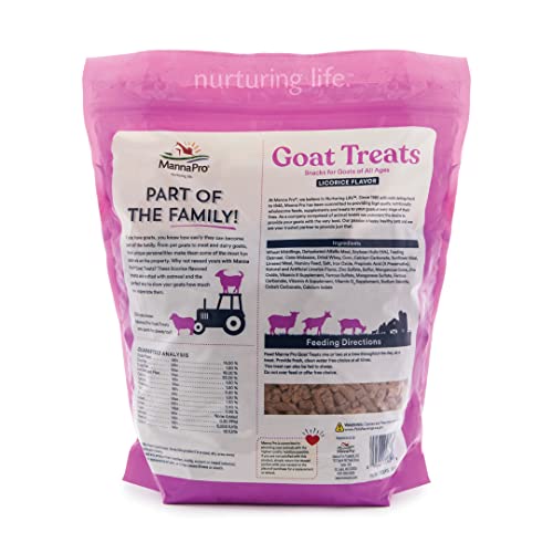 Manna Pro Goat Treats - Made with Oatmeal – Daily Goat Treats - Licorice Flavor – 6 Pounds of Goat Treats