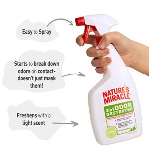 Nature's Miracle 3-in-1 Odor Destroyer, Pet Odor Eliminator, for Airborne, Fabric and Surface Odors, Mountain Fresh Scent, 24 fl Ounce