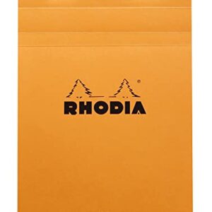 Rhodia Classic French Paper Pads Ruled with Margin 6 in. x 8 1/4 in. Orange (16600C)