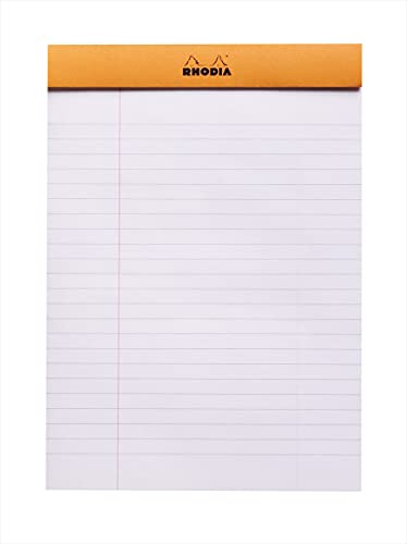 Rhodia Classic French Paper Pads Ruled with Margin 6 in. x 8 1/4 in. Orange (16600C)