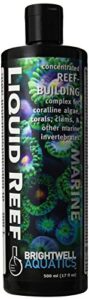 brightwell aquatics liquid reef - concentrated reef builder for coralline algae, corals, clams & other marine invertebrates, 500-ml