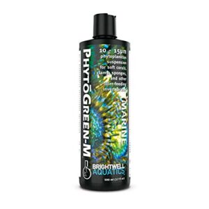 brightwell aquatics 10-15 micron phytogreen-m green phytoplankton aquarium supplement, 500 ml, 16.91 fl oz (pack of 1)